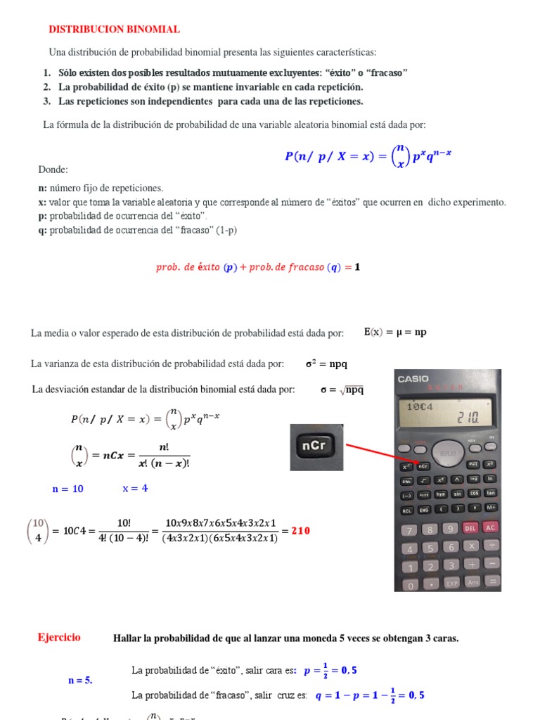 Distribucion Binomial | PDF | Distribución de probabilidad | Modelos estadísticos