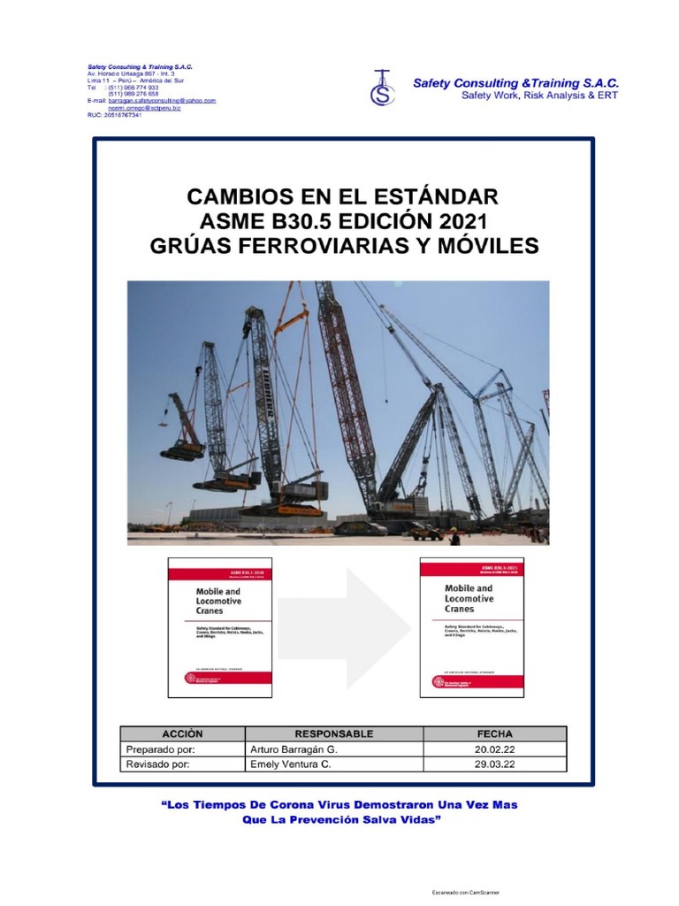Cambios en El ASME B30.5-2021 para Rigger y Señalero | PDF