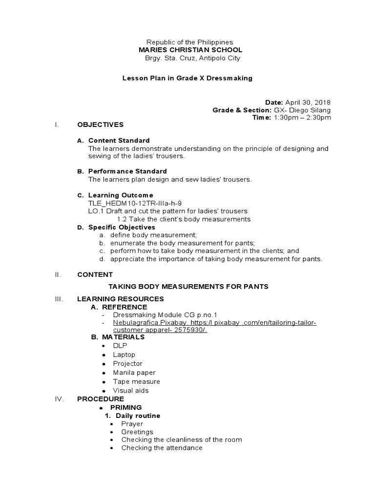 Accurate Measurements are Essential: A Lesson Plan on Taking Body ...