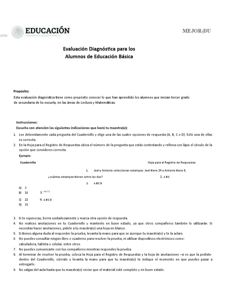 Prueba - 3er - Grado LECTURA | PDF