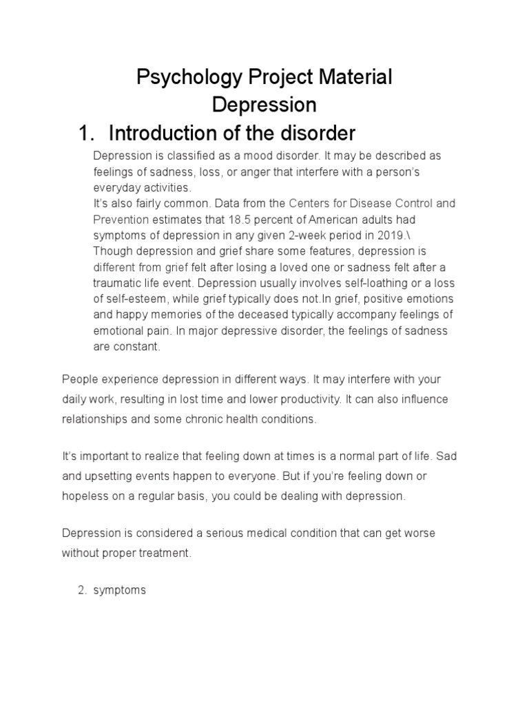 Depression | PDF | Major Depressive Disorder | Depression (Mood)