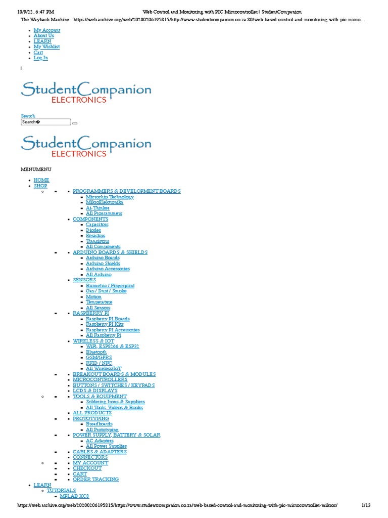 Web Control and Monitoring With PIC Microcontroller - StudentCompanion ...