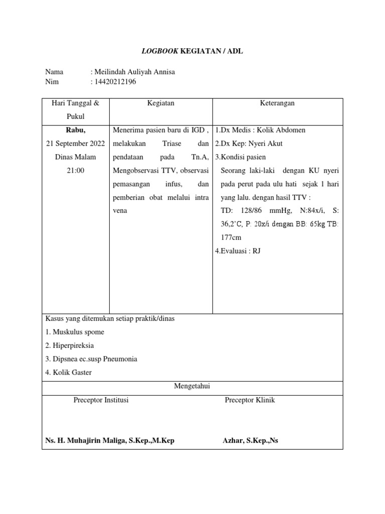 LOGBOOK KEGIATAN IGD Mei | PDF