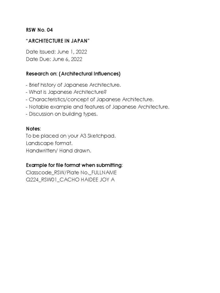 Hoa 3 Rsw-04 Architecture of Japan 2022 | PDF