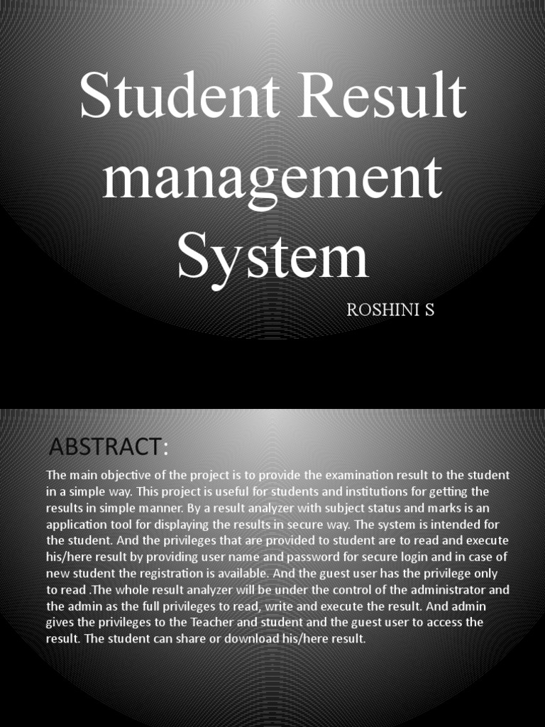 Student Result Management System | PDF