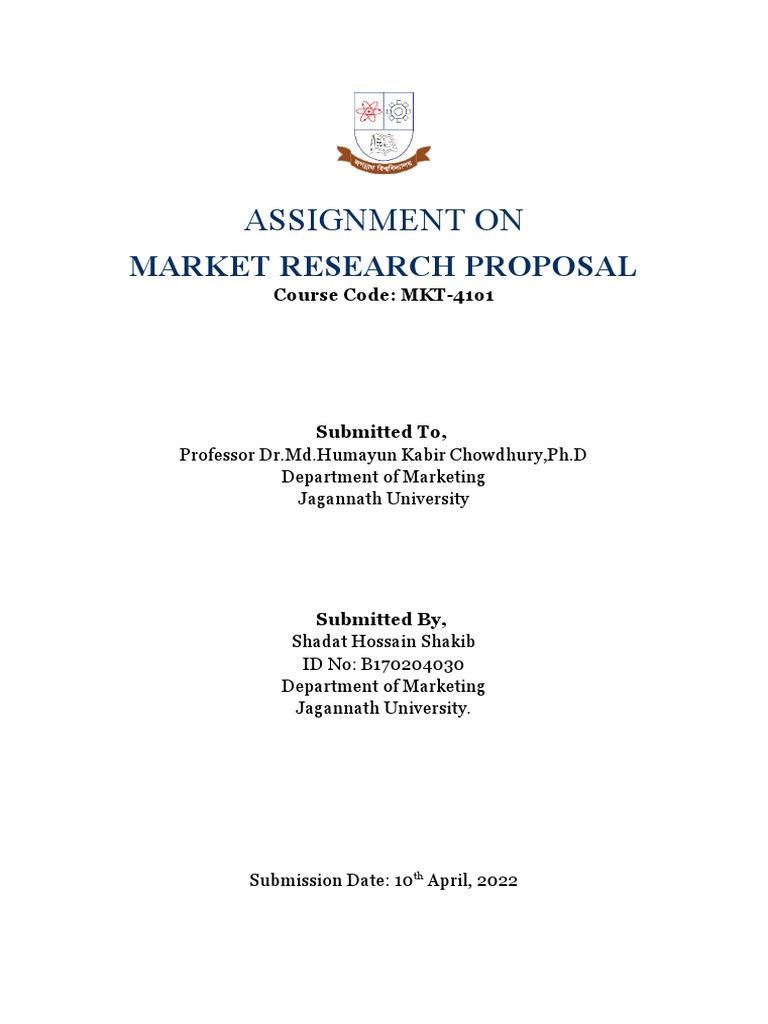 Market Research Proposal Assignment | PDF | Survey Methodology | Sampling (Statistics)