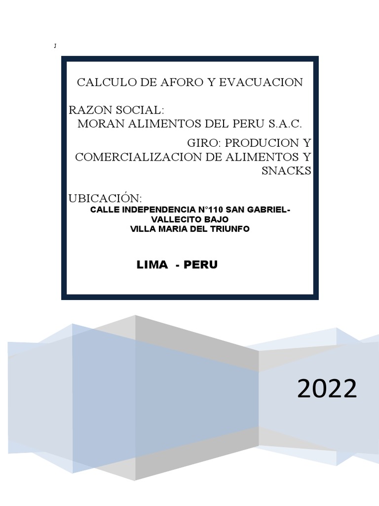 Calculo de Aforo | PDF | Lima
