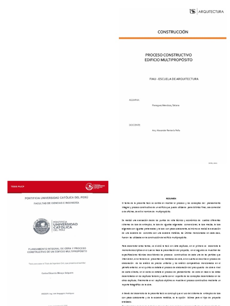 Proceso Constructivo de Edificio Multiproposito | PDF | Hormigón | Viga (Estructura)