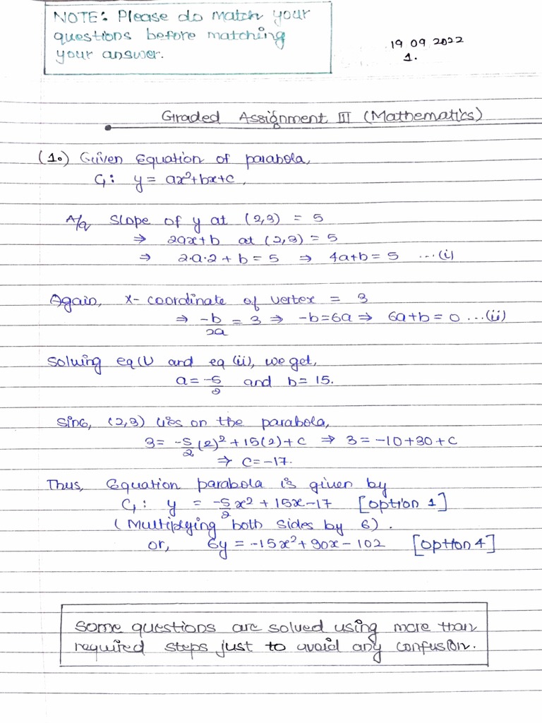 Mathematics Graded Assignment Week 3 | PDF
