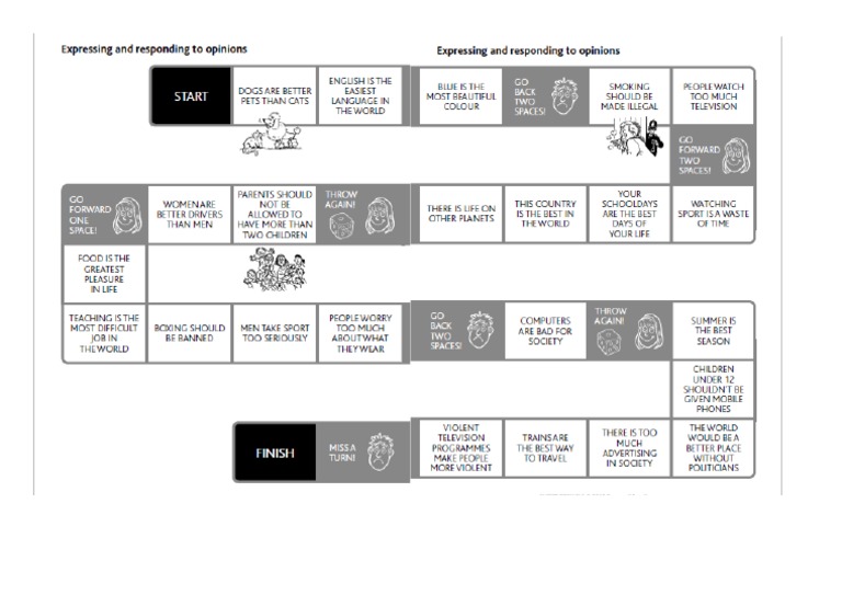 Board Game. Expressing Opinions | PDF