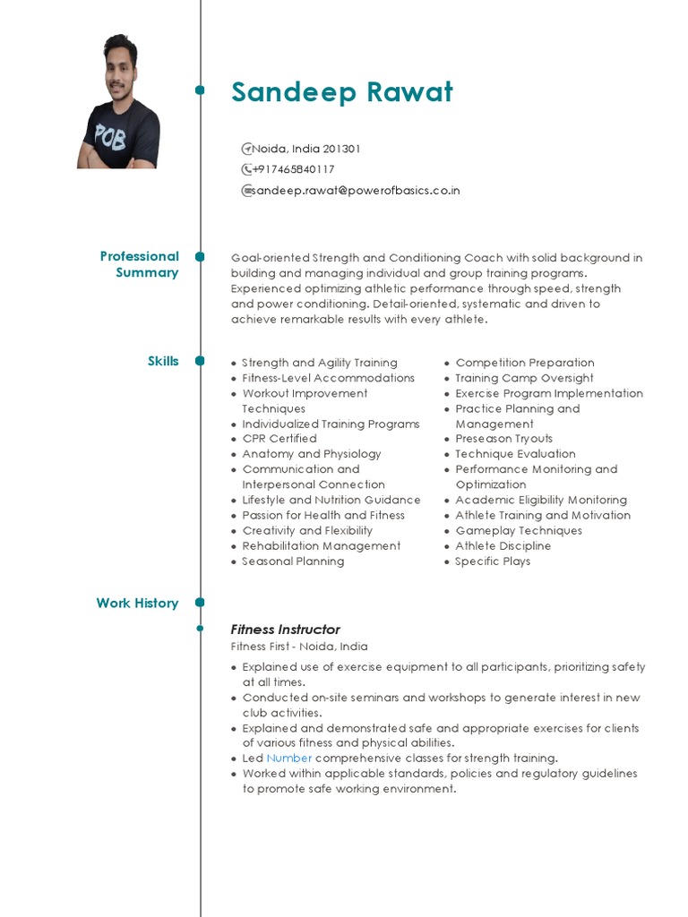 Sandeep Rawat Resume 4 | PDF | Personal Trainer | Physical Fitness