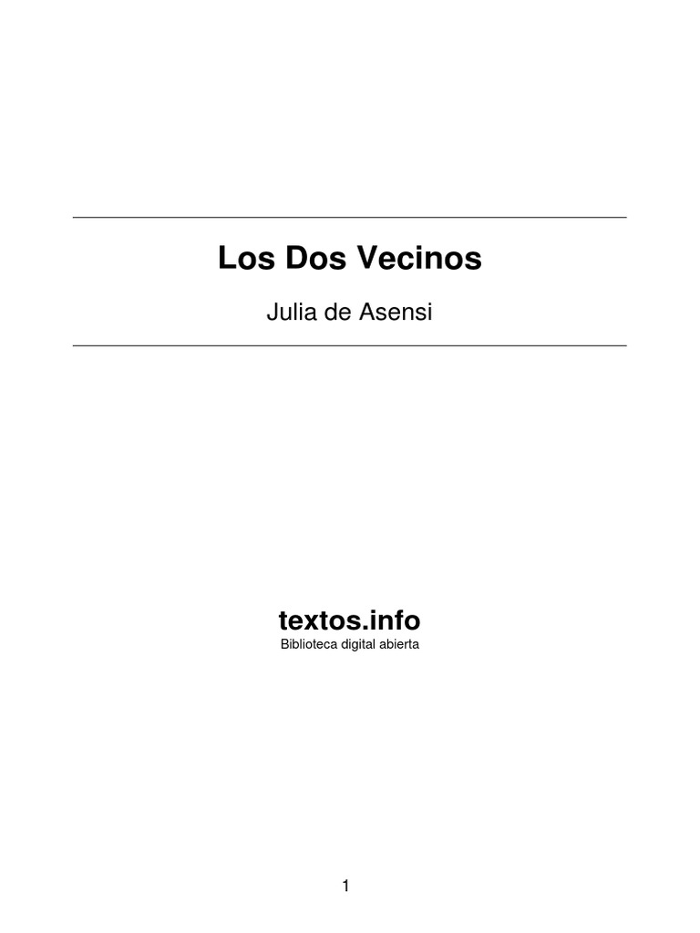 Julia de Asensi - Los Dos Vecinos | PDF | Leyendas