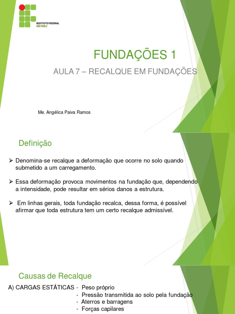 Aula 07 - RECALQUE | PDF