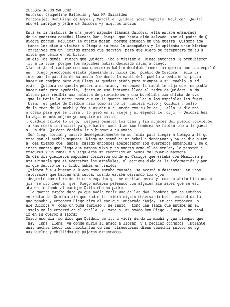 Qdoc - Tips Resumen Libro Quidora Joven Mapuche | PDF