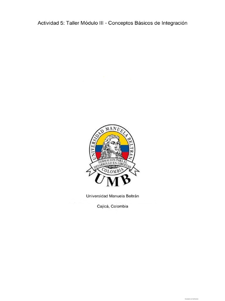 Actividad 5 Taller Módulo III - Conceptos Básicos de Integración | PDF