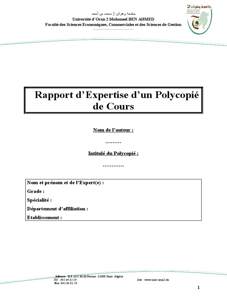 Rapport Expertise | PDF