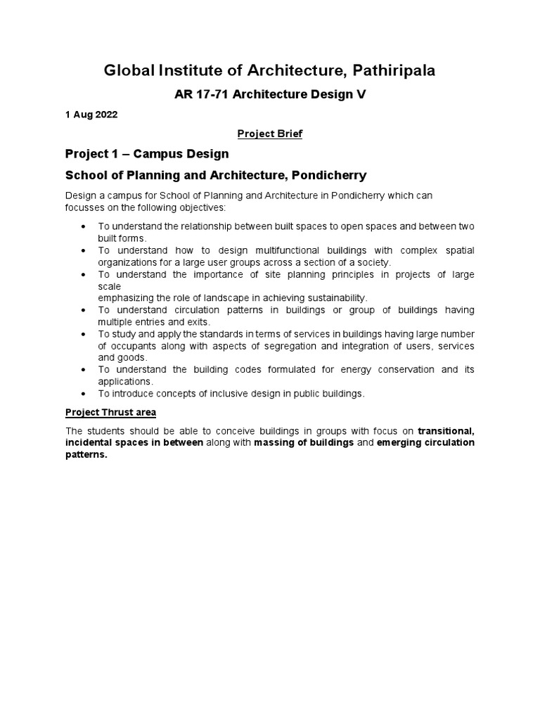 Project 1 Campus Design - School of Planning and Architecture ...