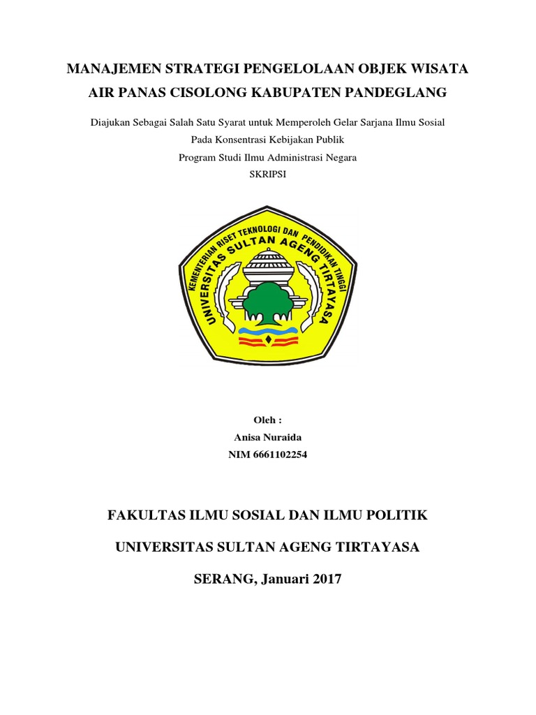 Strategi Pengelolaan Wisata Cisolong | PDF | Sains & Matematika