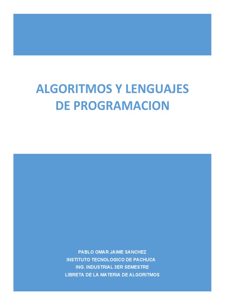 Algoritmos y Lenguajes de Programación | PDF | Sistema operativo | Algoritmos