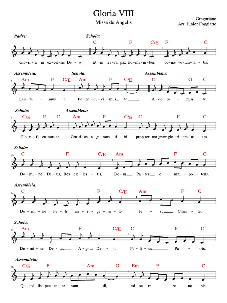 Gloria VIII - Missa de Angelis | PDF