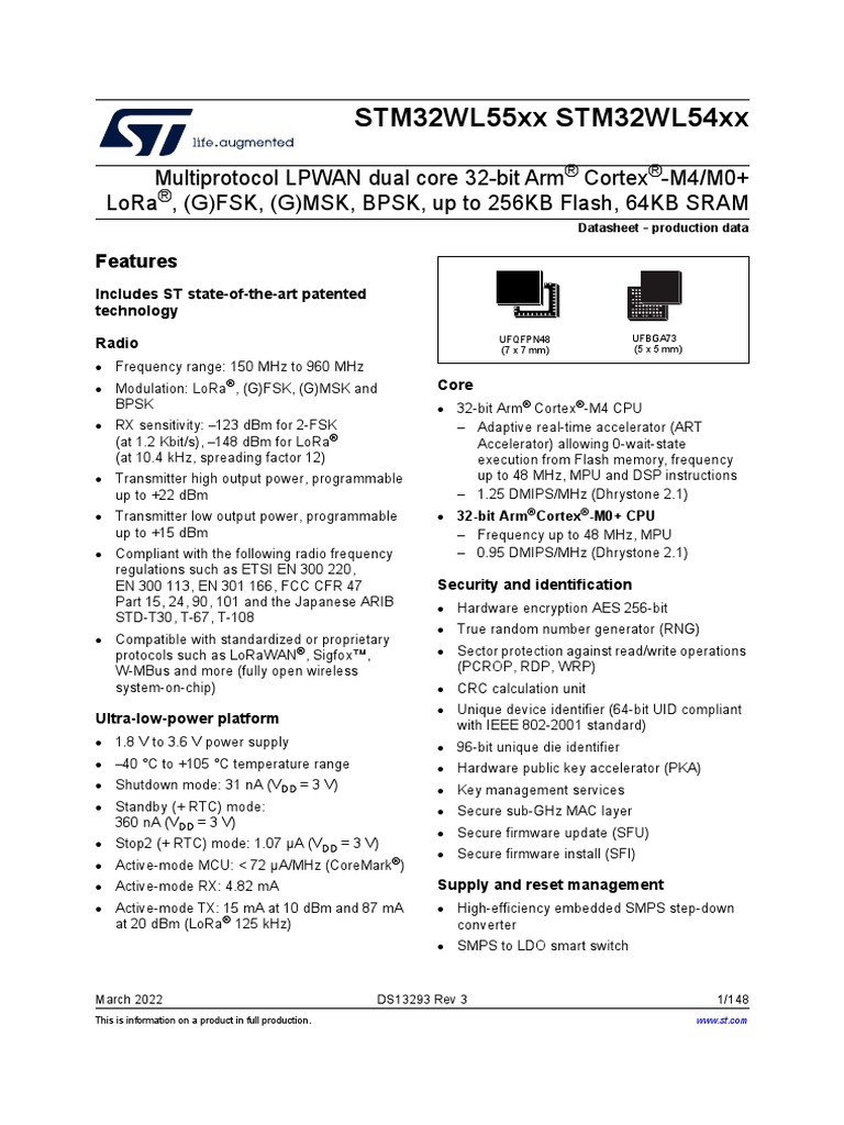 STM 32 WL 55 CC | PDF | Electrical Engineering | Information Age
