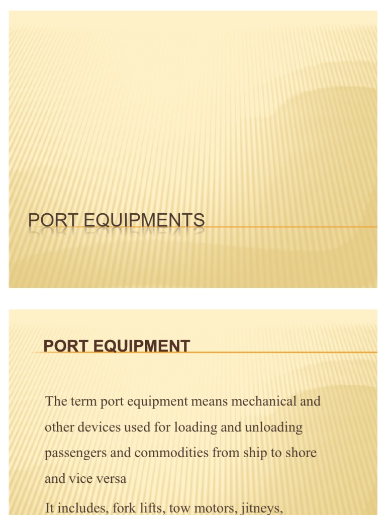 Port Equipments | PDF | Crane (Machine) | Containerization