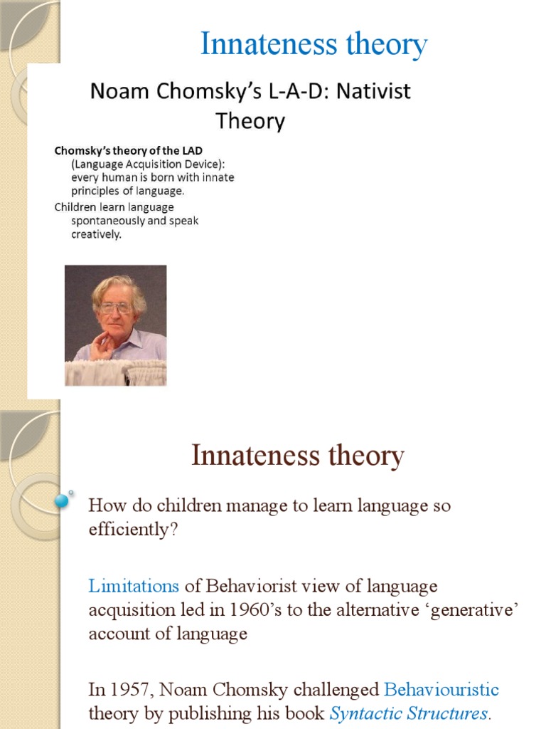 Chomsky's Innateness Theory of Language | PDF | Language Acquisition ...