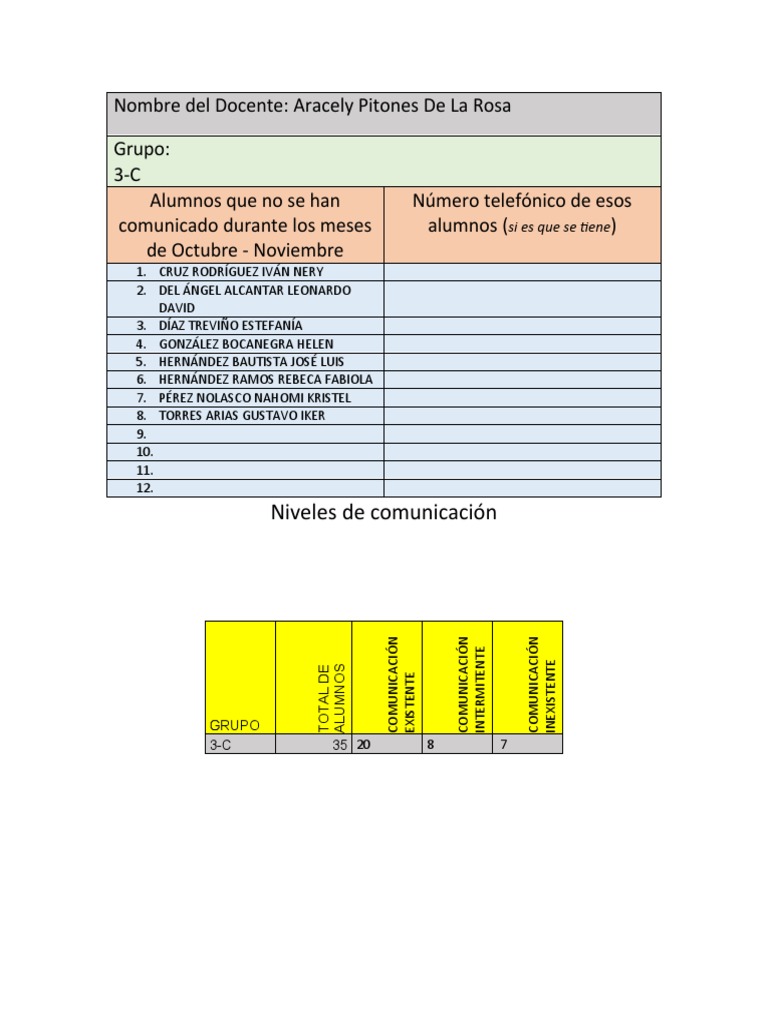 Formato Niveles de Comunicacion CMA-ARACELY PITONES DE LA ROSA | PDF