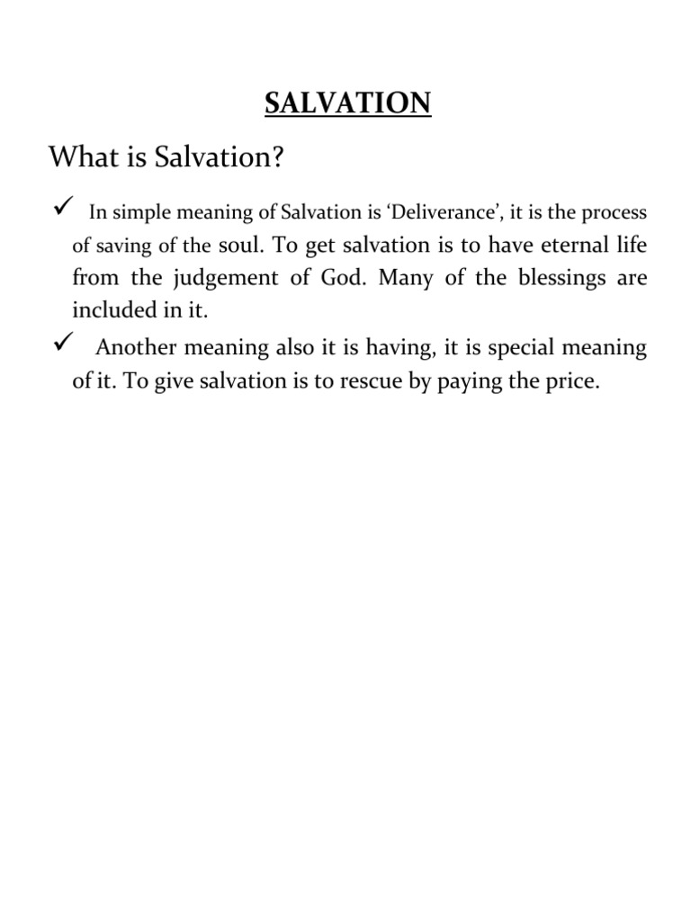 Salvation | PDF