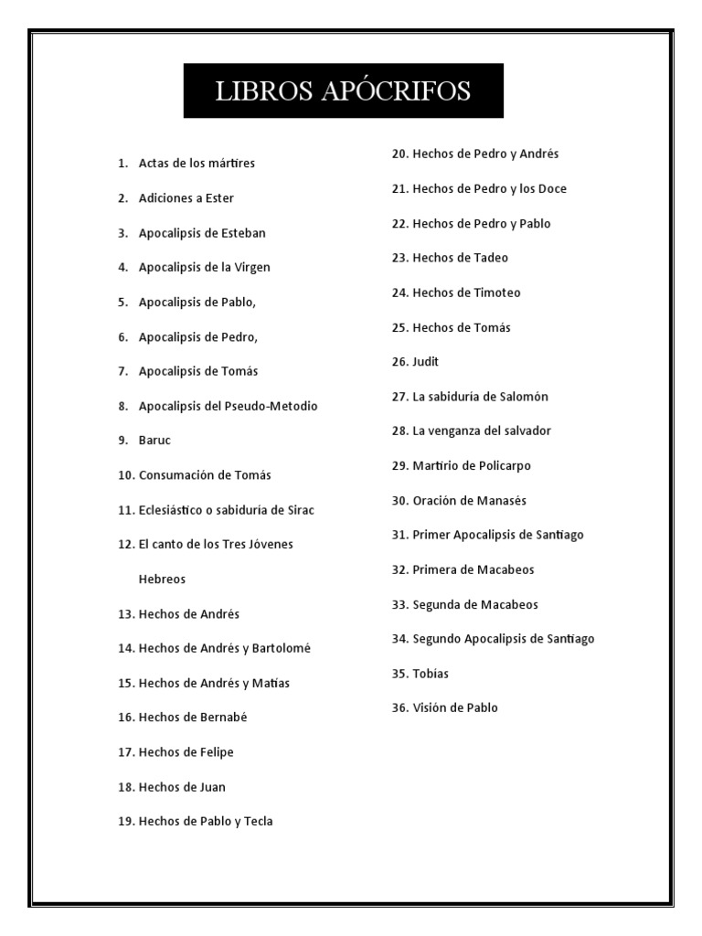 Libros apócrifos del Nuevo Testamento | PDF