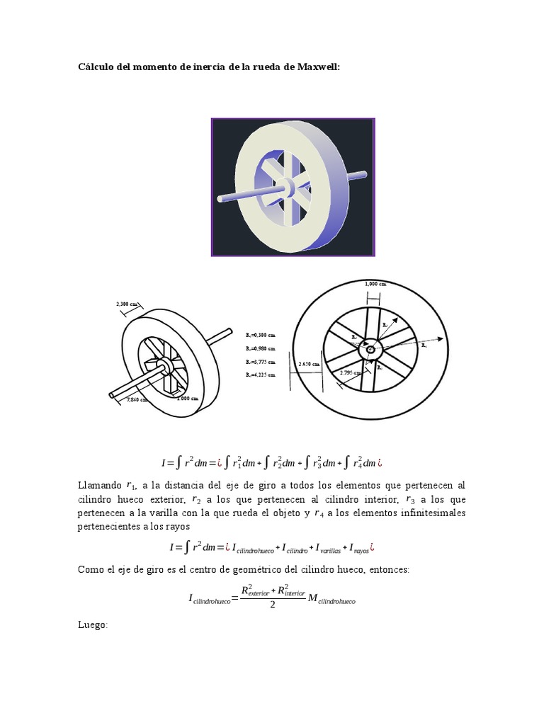 Cálculo del momento de inercia de la rueda | PDF | Integral | Física ...