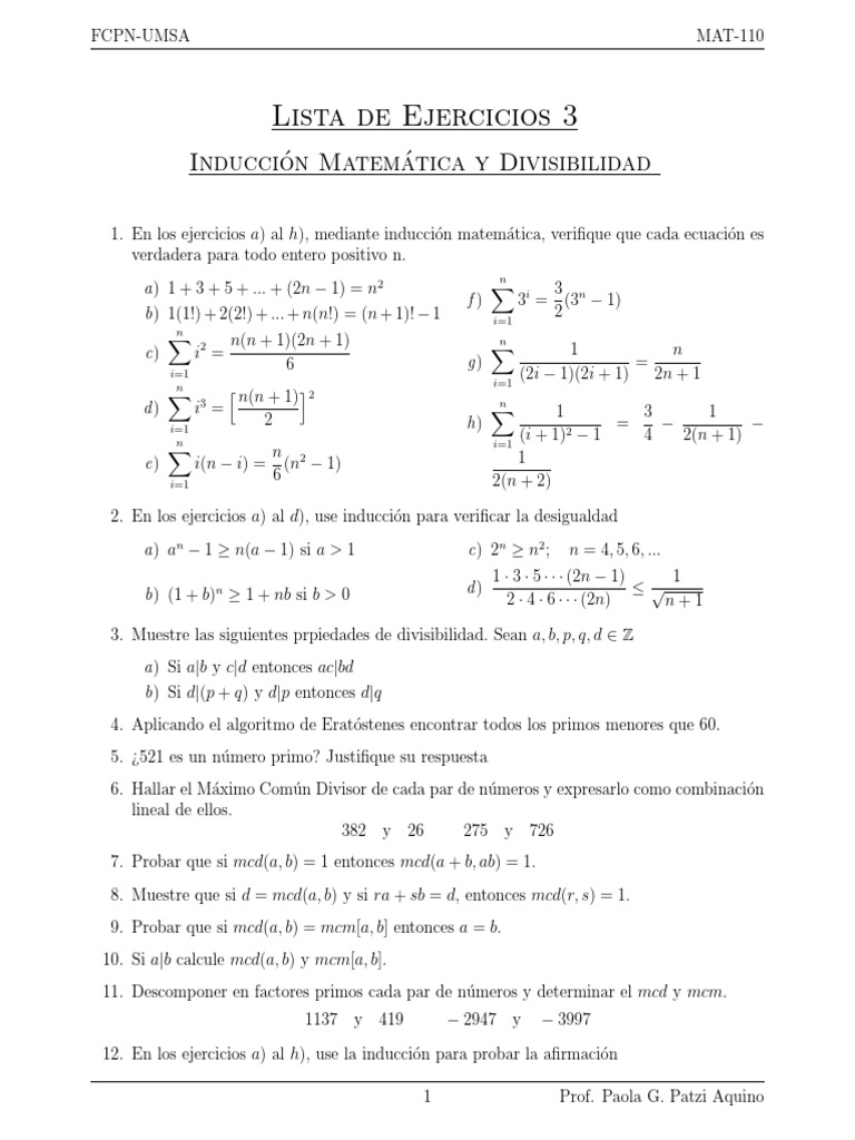 Lista 3 | PDF | Matemáticas | Aritmética