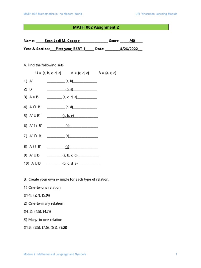 Math002 Assign2 1 | PDF
