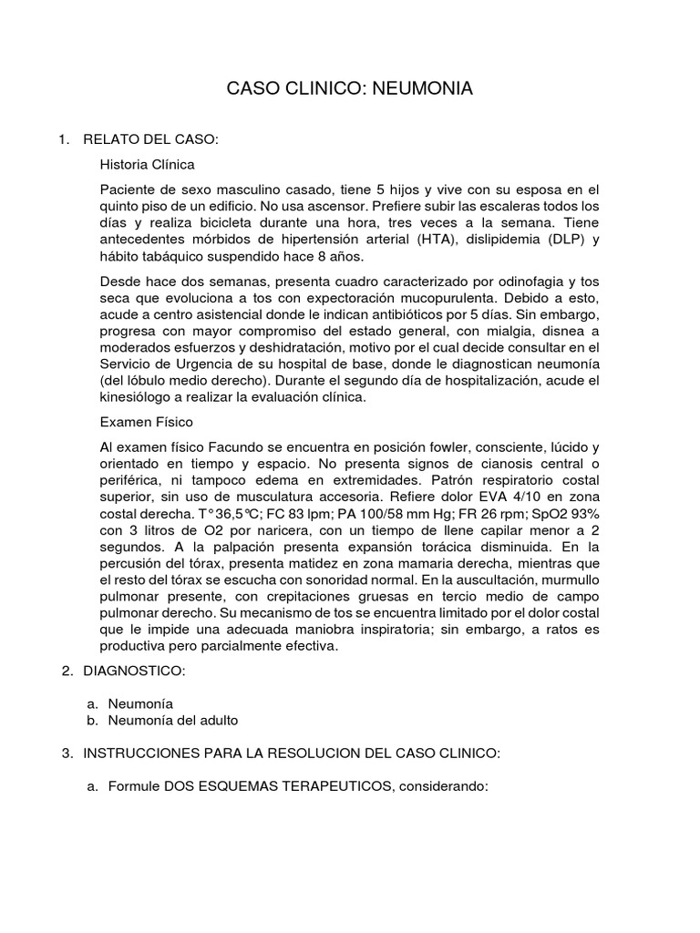 Caso Clinico Neumonía | PDF