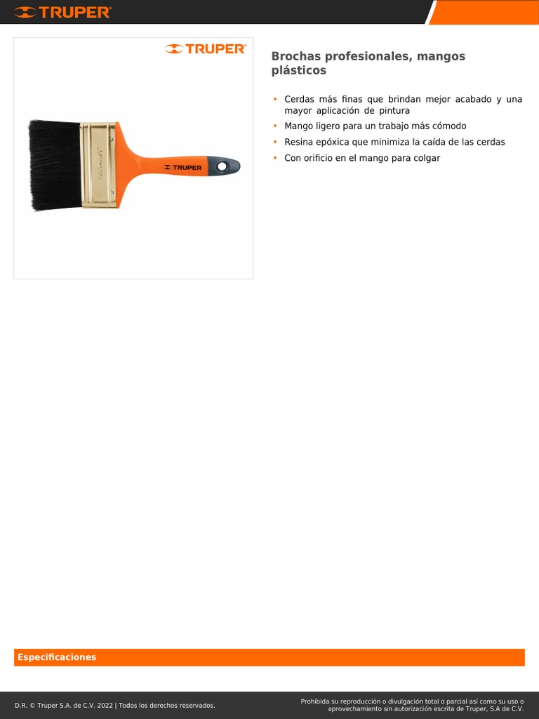Ficha Técnica Brocha Profesional. | PDF