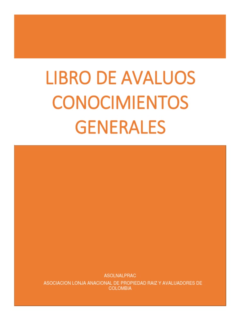 Libro Avaluos | PDF | Valoración (Finanzas) | Mercado (economía)