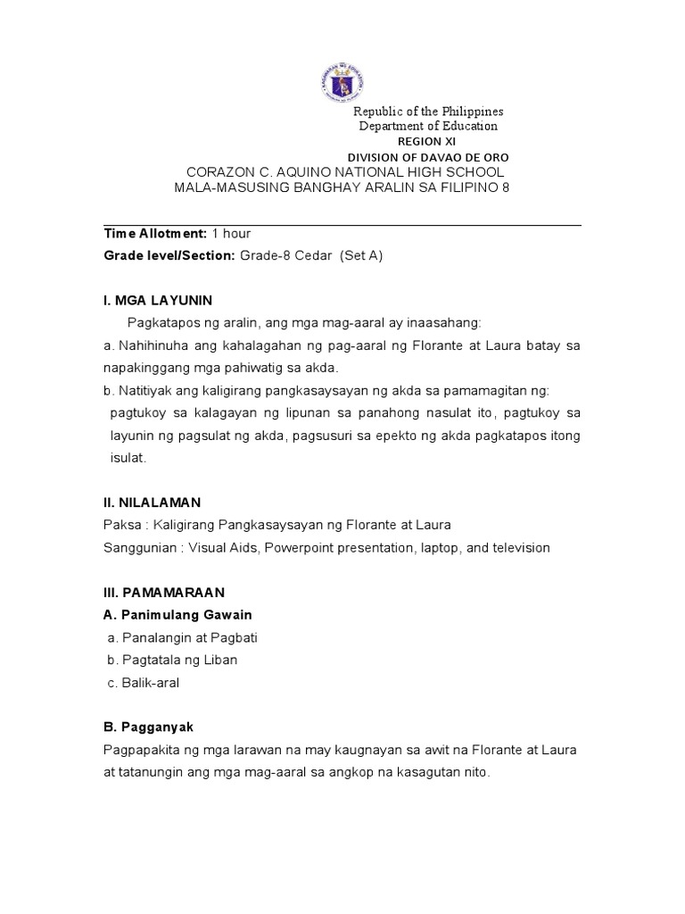 LP in Filipino 8 | PDF