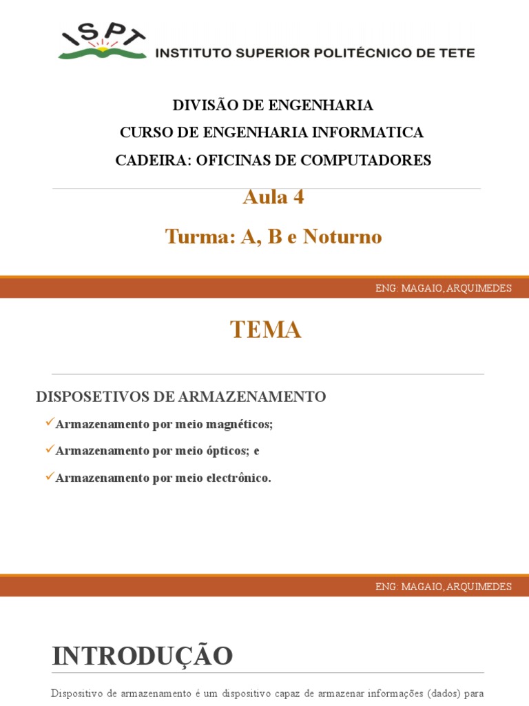 Aula 4-1 | PDF | Armazenamento de dados de computador | DVD