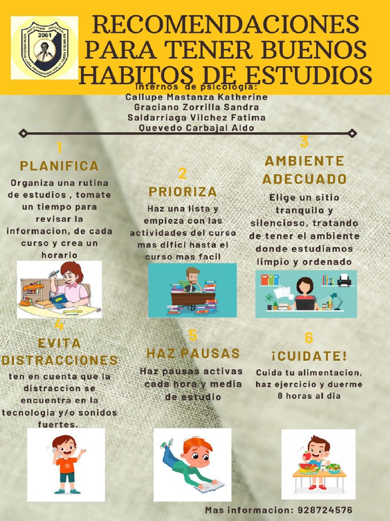 RECOMENDACIONES PARA TENER BUENOS HÁBITOS DE ESTUDIOS | PDF