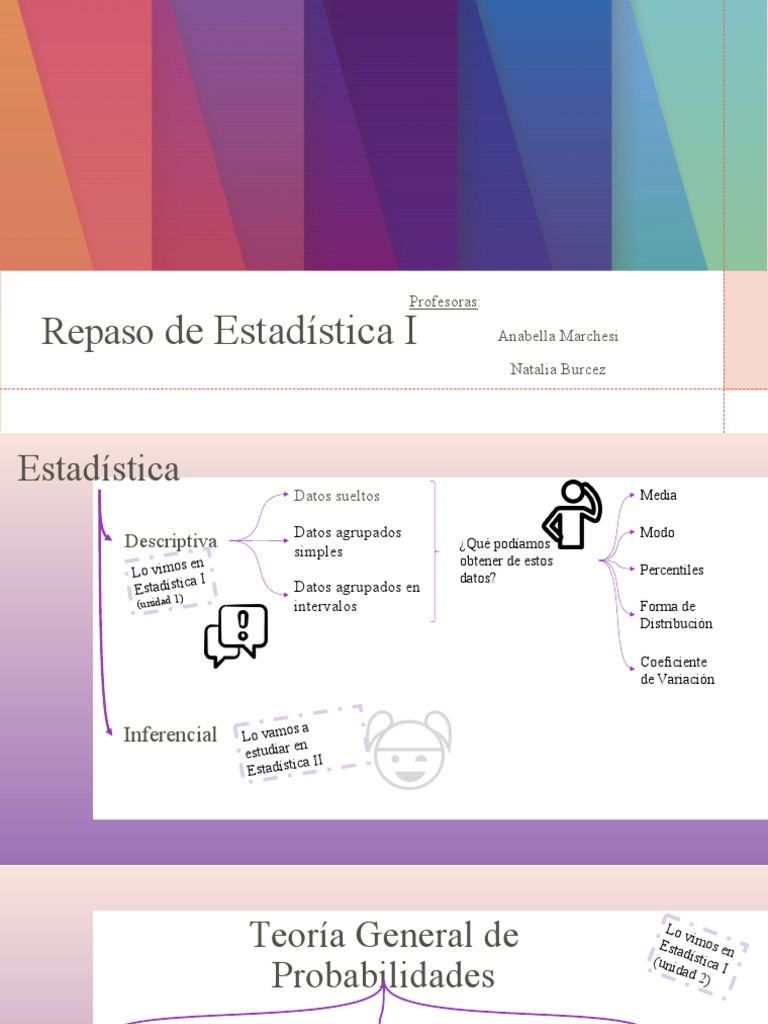 Repaso de Estadística I: Conceptos Clave | PDF | Estadísticas | Teoría ...