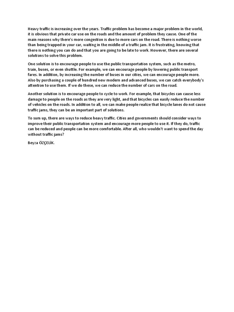 Heavy Traffic Essay | PDF