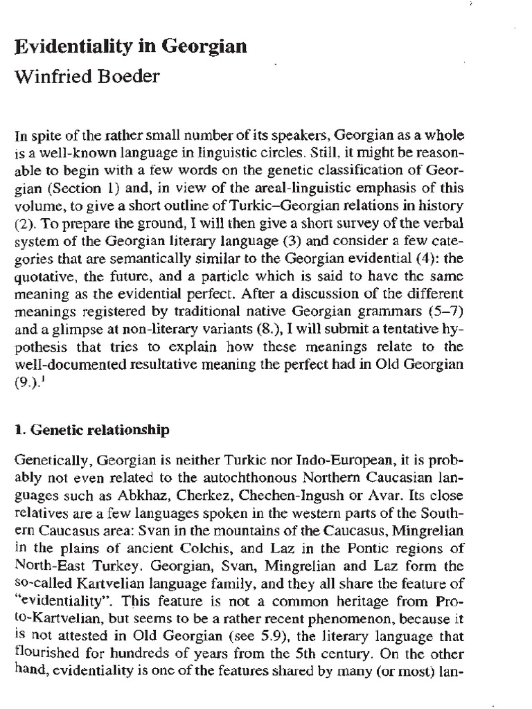 Boeder Evidentiality in Georgian 2000 in Lars Johanson, Bo Utas - Evidentials - Turkic, Iranian ...