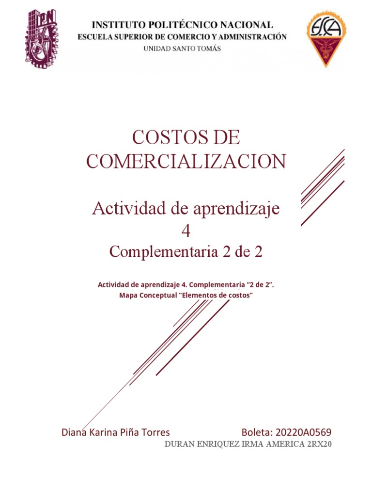 Coco - U1 - S1 - Actividad 4 - Sesion 1 - Mapa Conceptual Elementnos de Costos - Piñatorresdiana ...