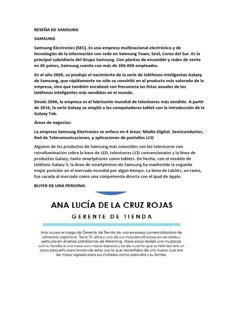 Reseña de Samsung Electronics: Innovación y Éxito | PDF | Samsung ...