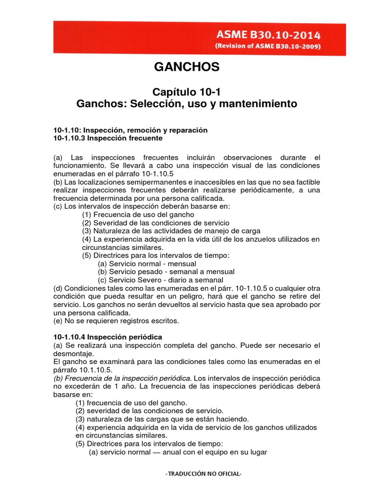 Asme B30.10-2014 - Ganchos - Inspección | PDF | Informática | Tecnología
