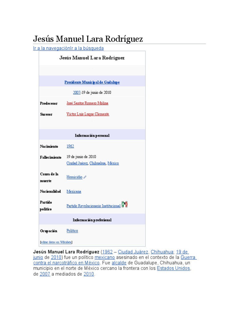 Historia Jesús Manuel Lara Rodríguez | PDF