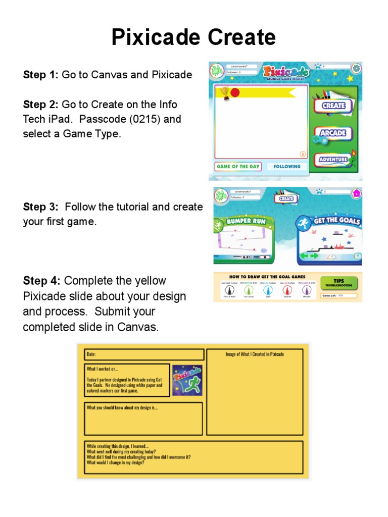 Create Your First Pixicade Game | PDF