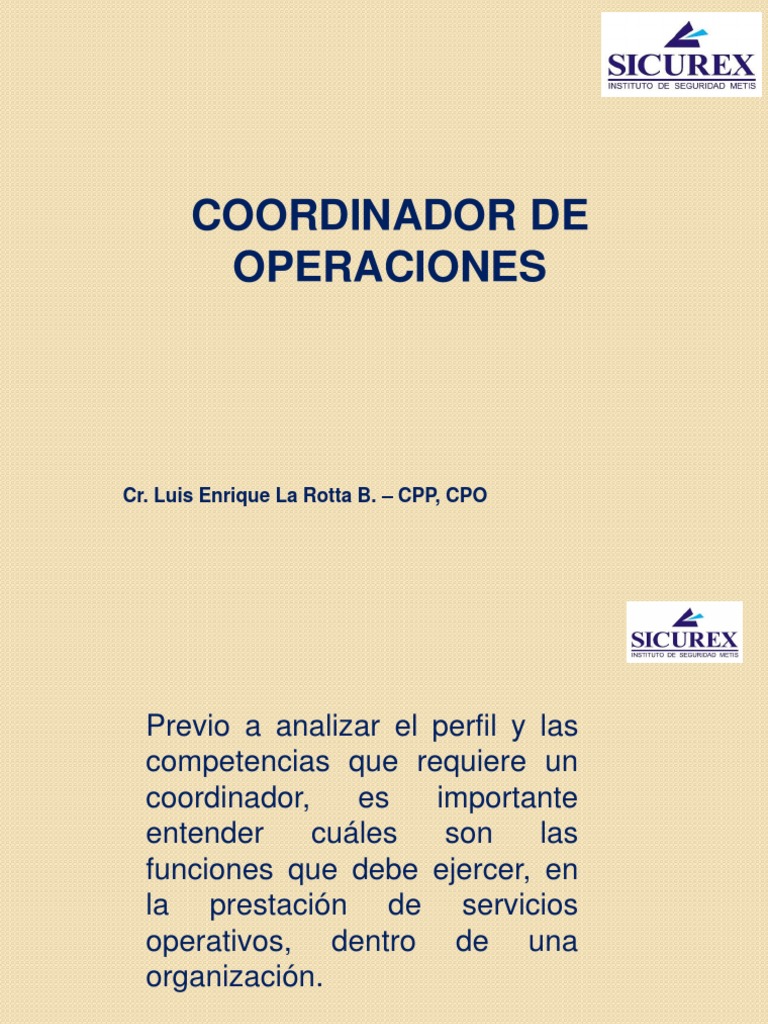 Funciones y Competencias Del Coordinador de Operaciones | PDF | Valores | Pensamiento