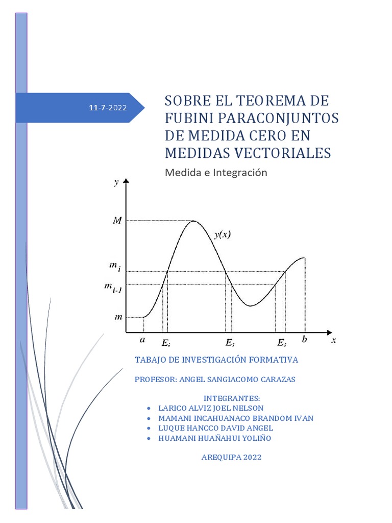 Teorema de Fubbini | PDF | Integral | Medida (Matemáticas)