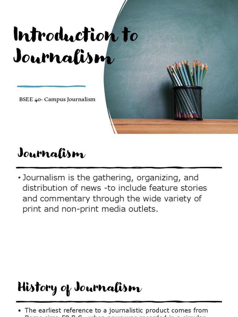 Introduction To Journalism | PDF | Journalism | News